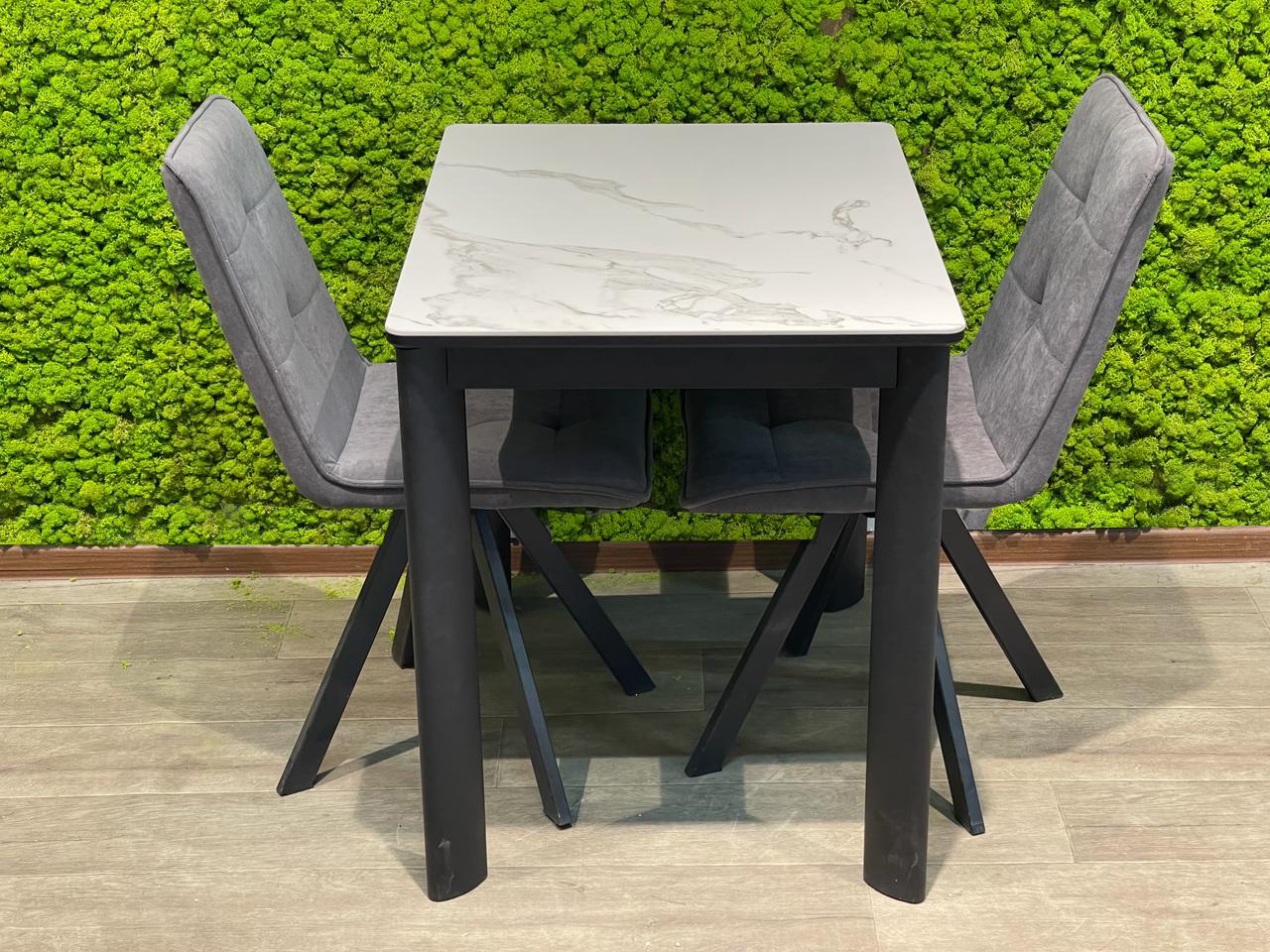 Купить стол dikline lk90 керамика белый мрамор/подстолье черное/опоры ...