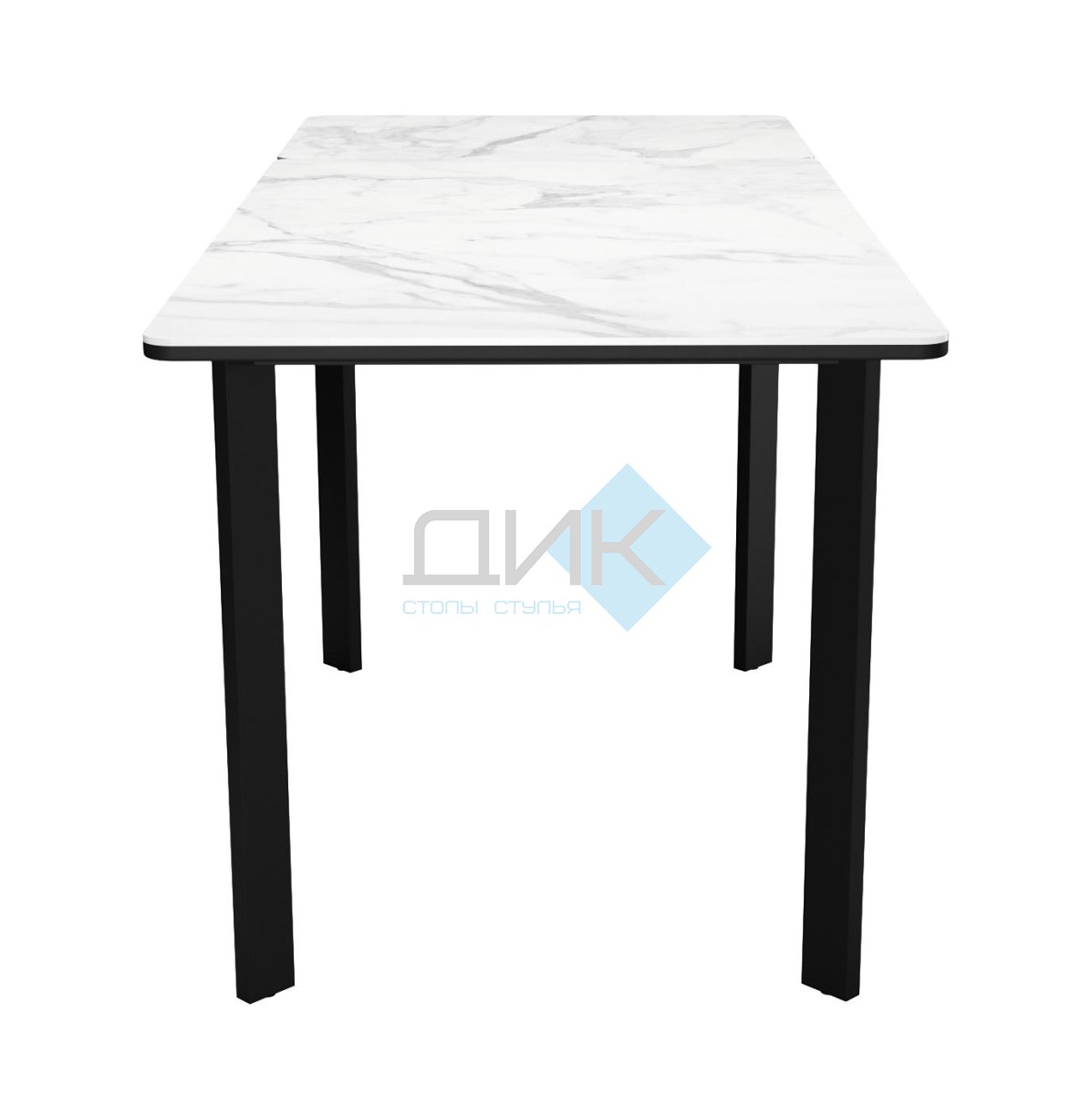 Купить стол dikline lk90 керамика белый мрамор/подстолье черное/опоры ...